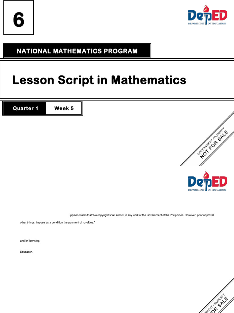 Lesson Script in Mathematics | PDF