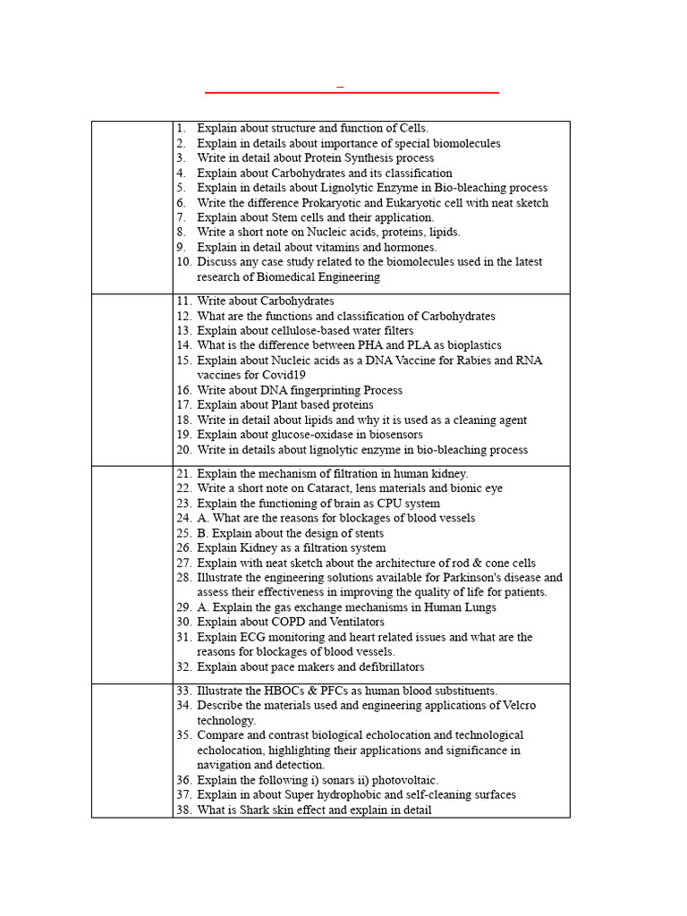 BBOK407 - Question Bank | PDF | Cell (Biology) | Computers