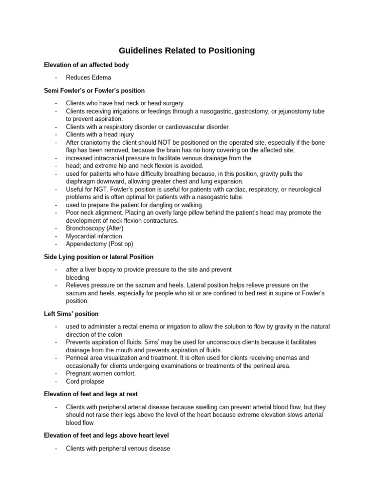 Guidelines Related To Positioning | PDF