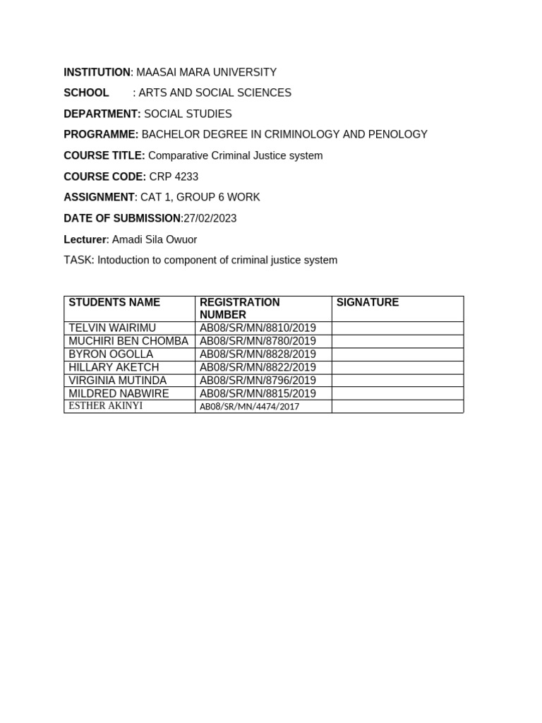 components of CJS | PDF