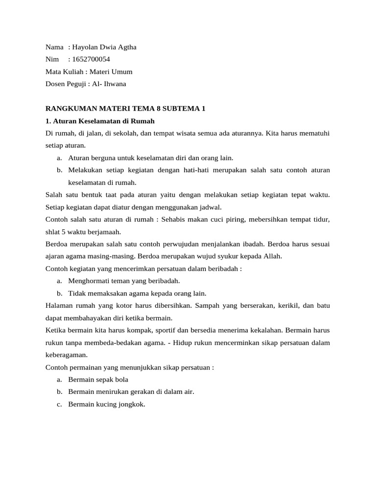 MK Umum Hayola | PDF