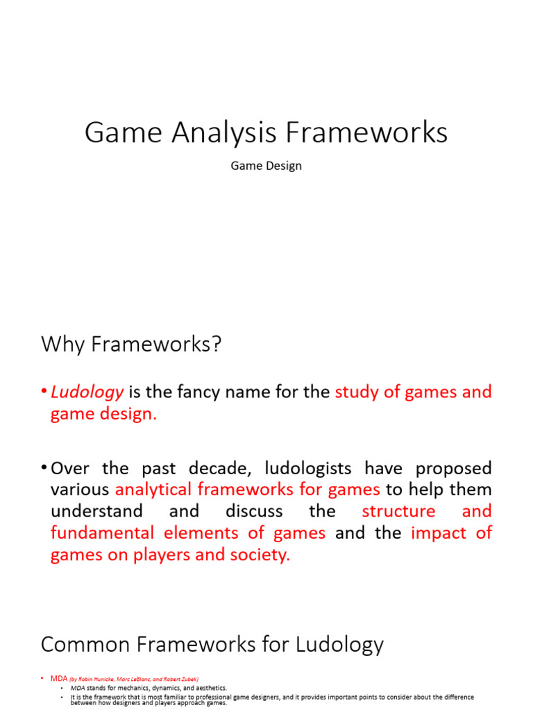 Game Analysis Frameworks_Unit2 | PDF