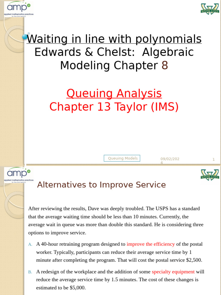3 Queueing Lecture - Sept 2022 Multi Servers v2 | PDF | Applied Mathematics | Teaching Methods ...