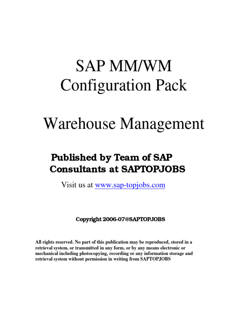 SAP MM WM Configuration Pack Warehouse M | PDF | Warehouse | Logistics