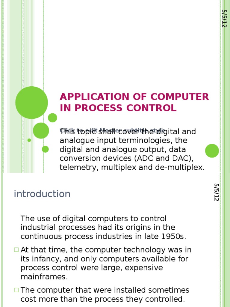 Application of Computer in Process Control | PDF | Programmable Logic ...