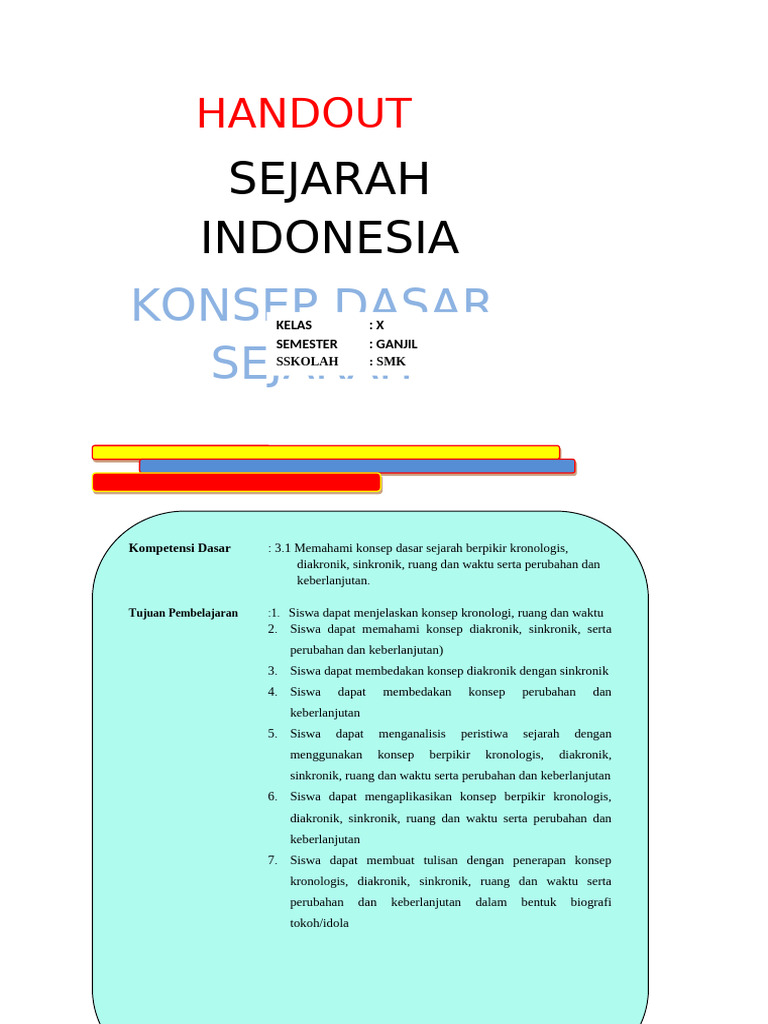 Handout Konsep Dasar Sejarah | PDF