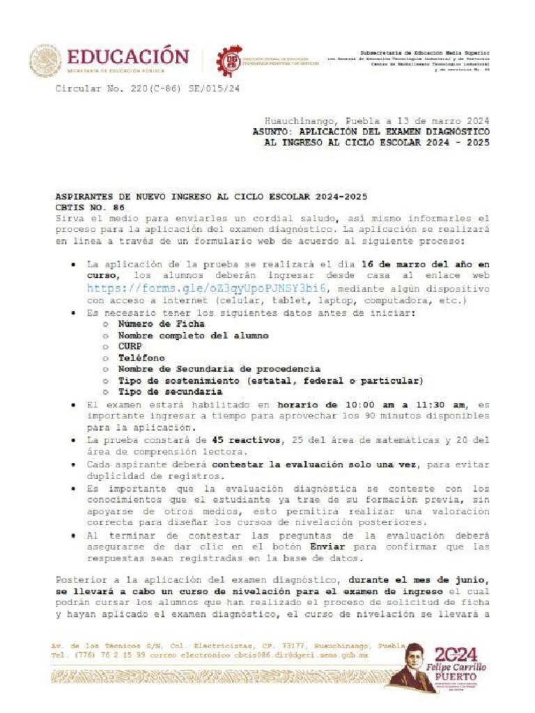 Convocatoria Adm 2024 | PDF