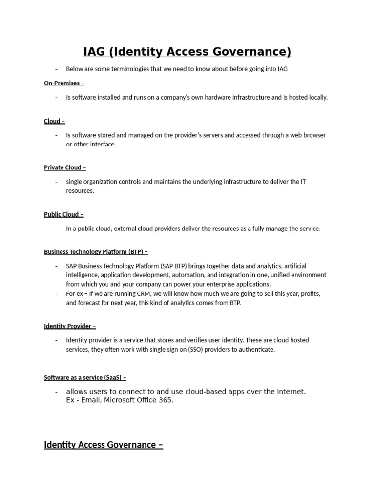 Identity Access Governance | PDF