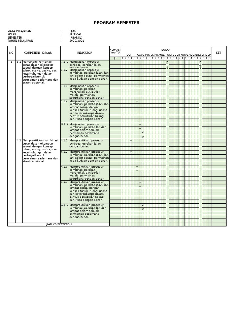 PROSEM PJOK KELAS 3 SEM 1.zip | PDF