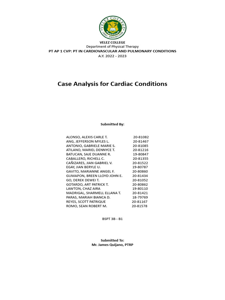 GO Cardiac Disorders Case 3 | PDF