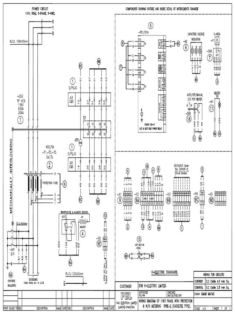 KE Type 2 MV Panel Wiring Drawing | PDF