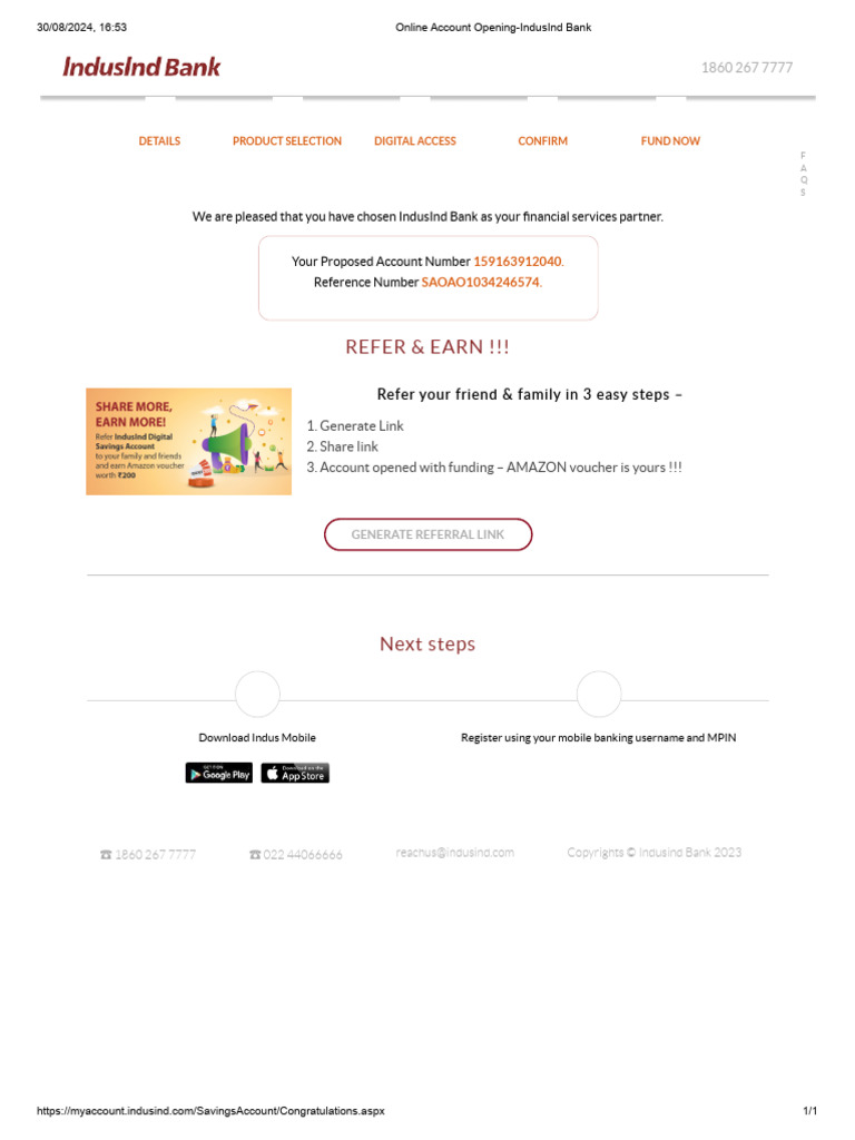 Online Account Opening-IndusInd Bank | PDF