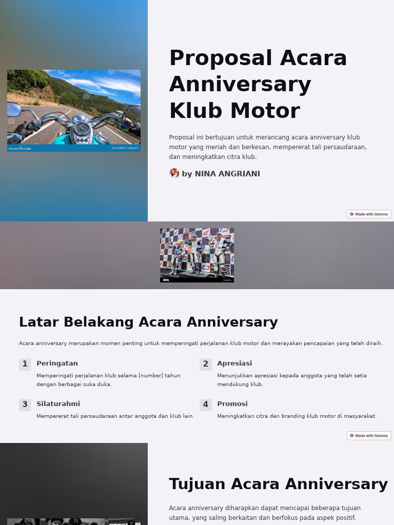 Proposal Acara Anniversary Klub Motor | PDF
