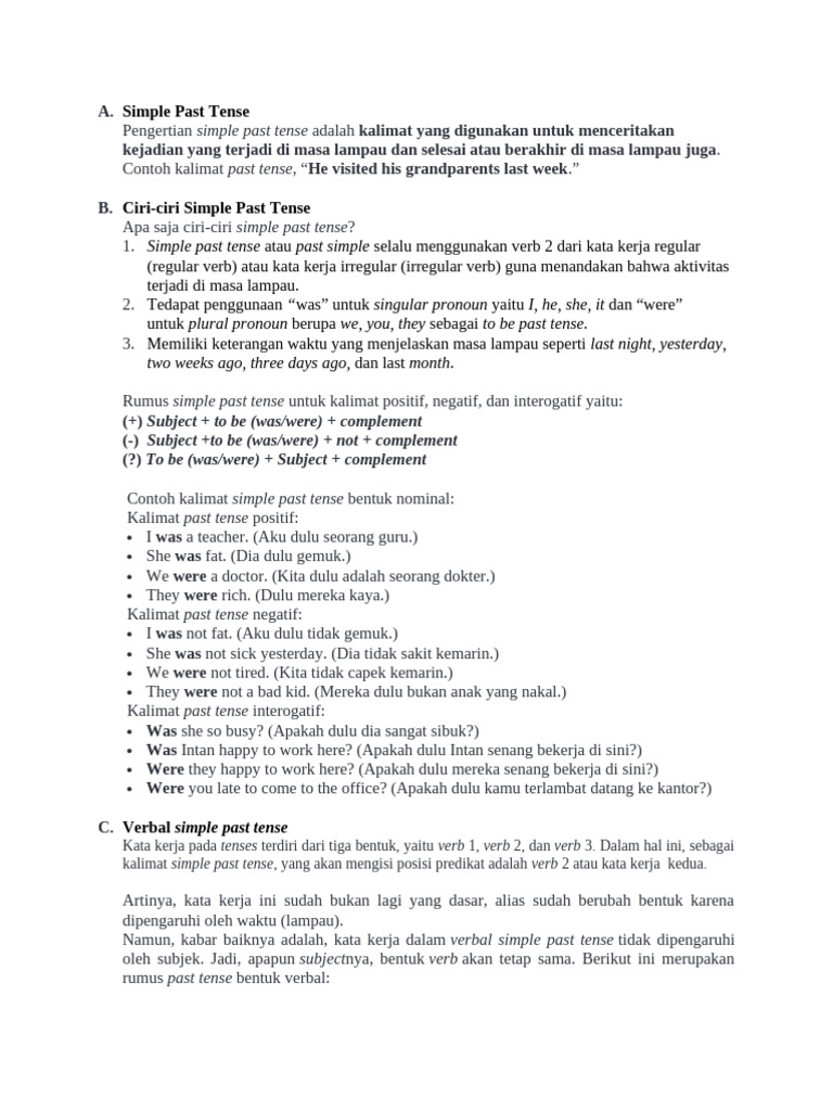 Simple Past Tense | PDF