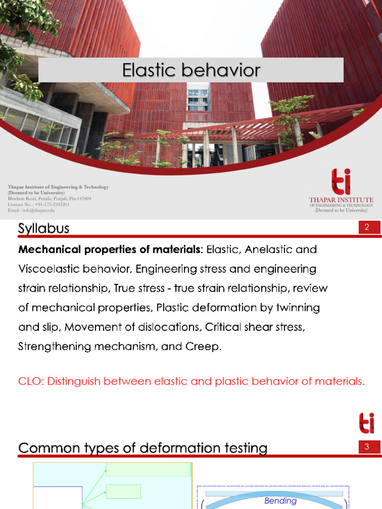 Lecture 28 Elastic deformation | PDF