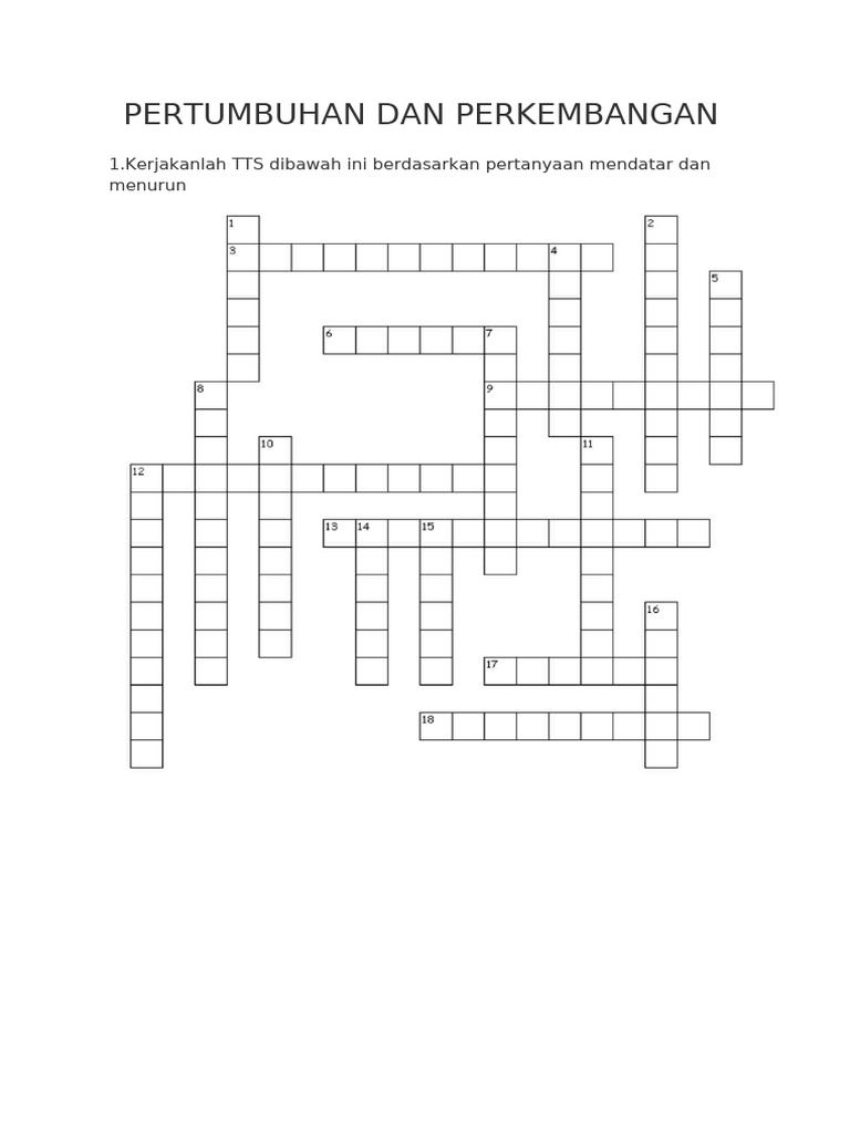 Pertumbuhan Dan Perkembangan Soal TTS | PDF