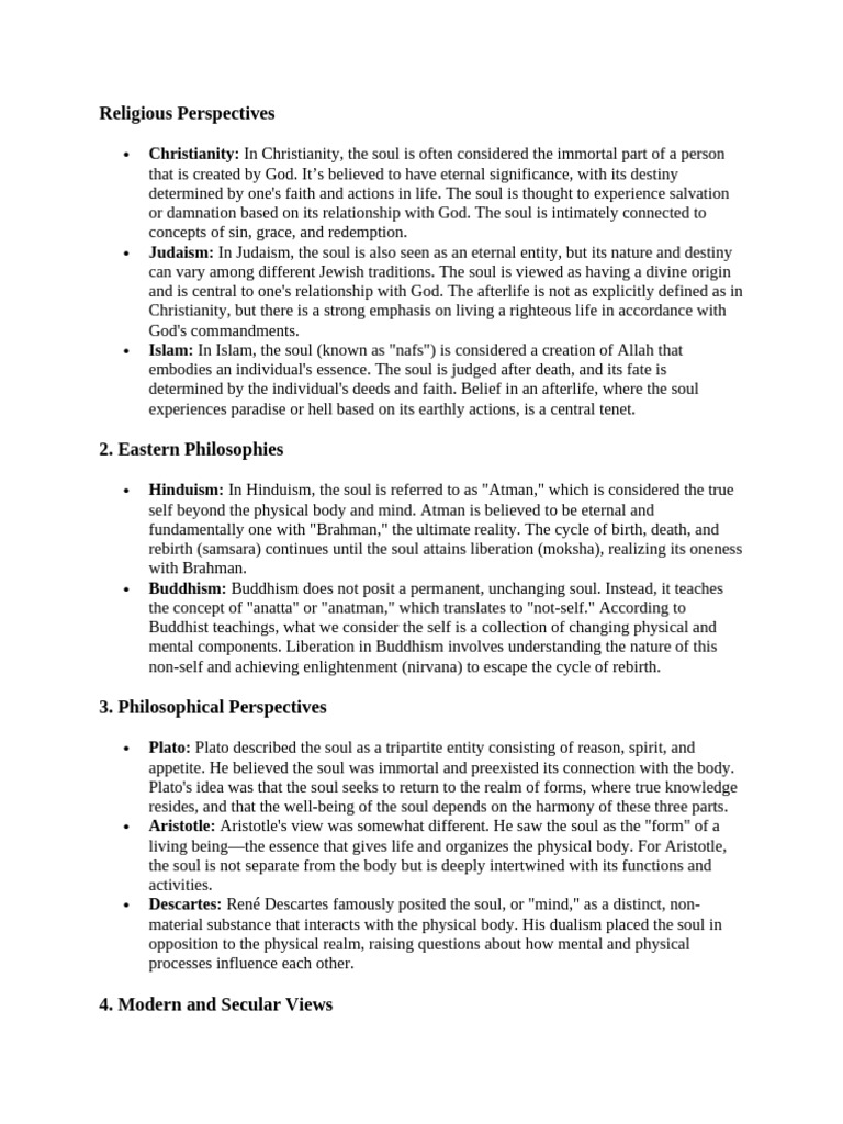 Religious Perspectives | PDF | Soul | Salvation