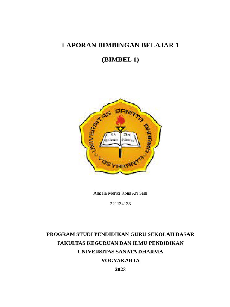Laporan Bimbel 1 Angela Merici | PDF