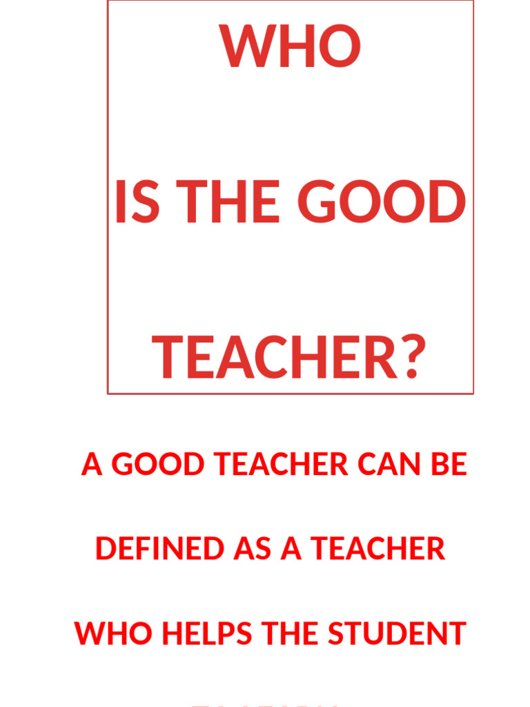 Good Teacher | PDF