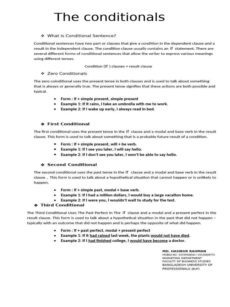 2 The Conditionals | PDF