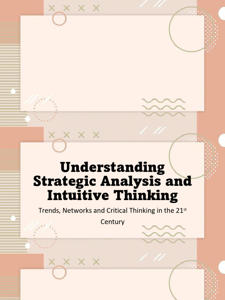 Lesson 3-Strategic Planning and Intuitive Thinking | PDF | Thought | Decision Making