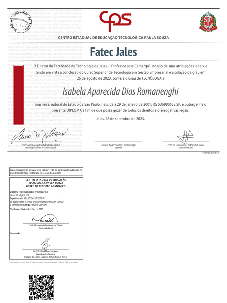 Diploma FATEC 1715492318 | PDF