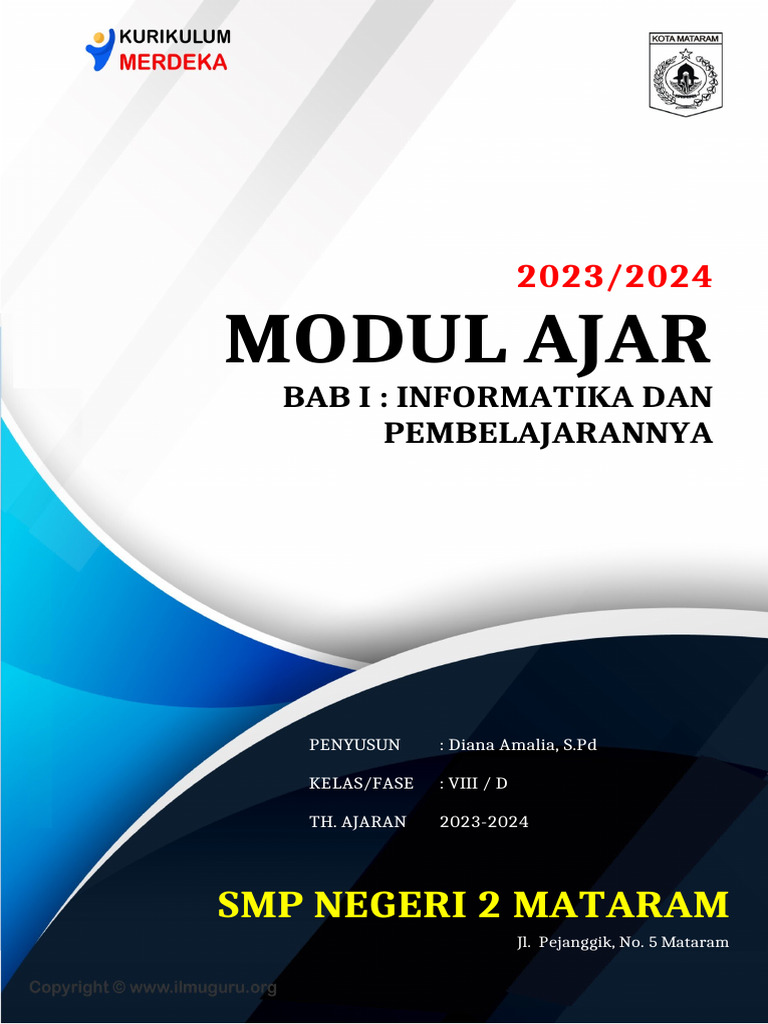 Modul Ajar Informatika Kelas 8 SMT - Ganjil 2023-2024 | PDF