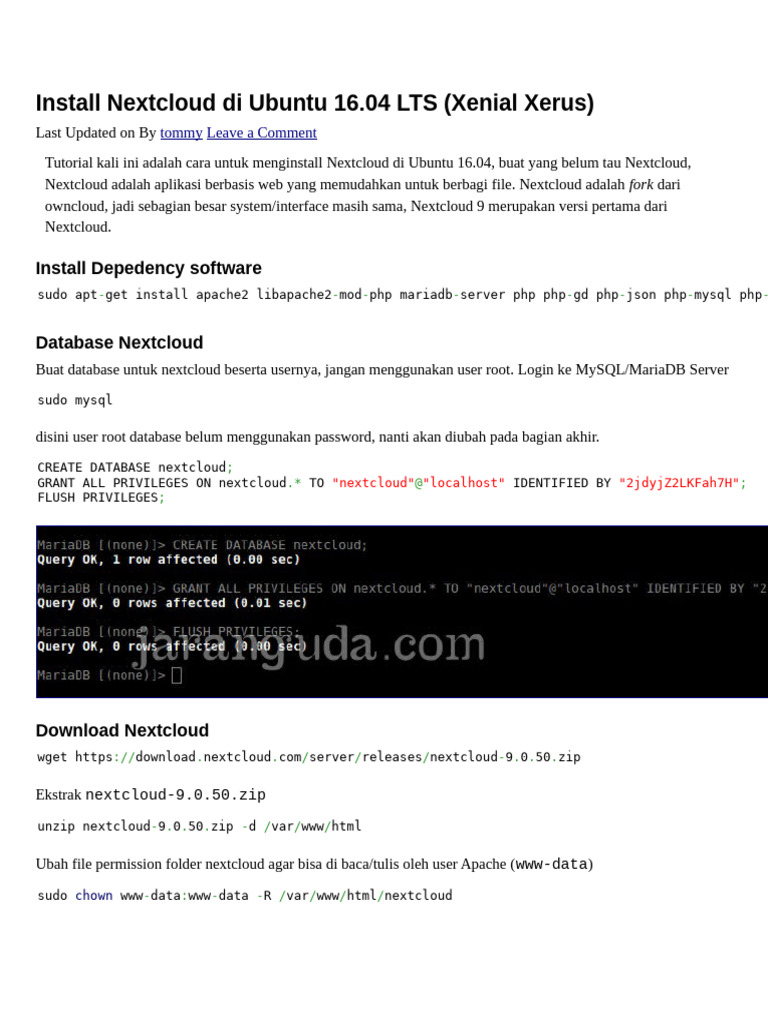 Install NextCloud | PDF
