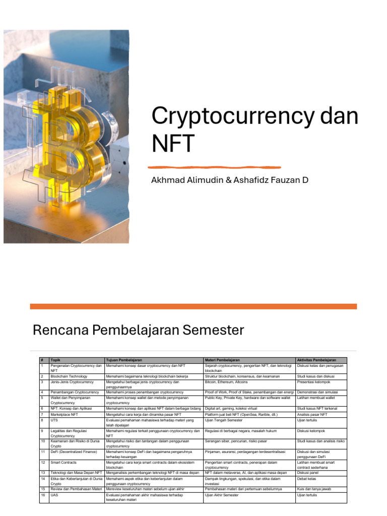 T1 - Cryptocurrency Dan NFT | PDF