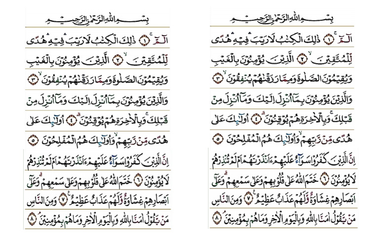 Maqra Al Baqarah 1 - 8 | PDF