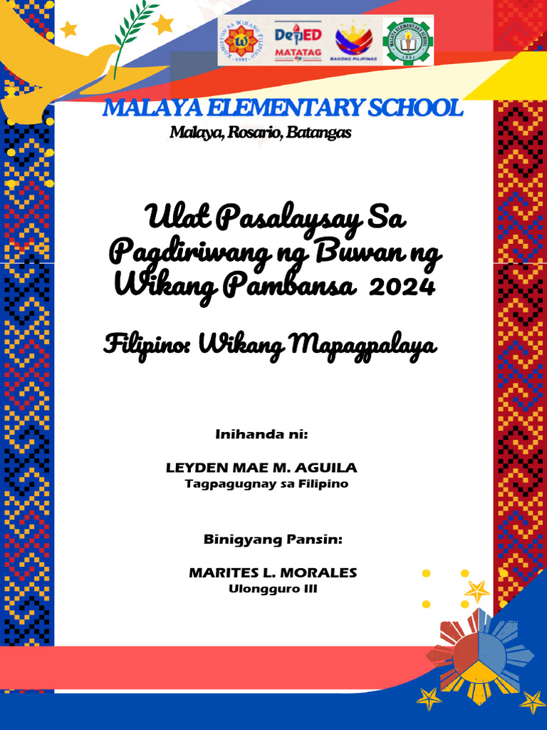 Malaya Es Ulat Pasalaysay Buwan Ng Wika 2024 | PDF Malaya Es Ulat Pasalaysay Buwan Ng Wika 2024 | PDF