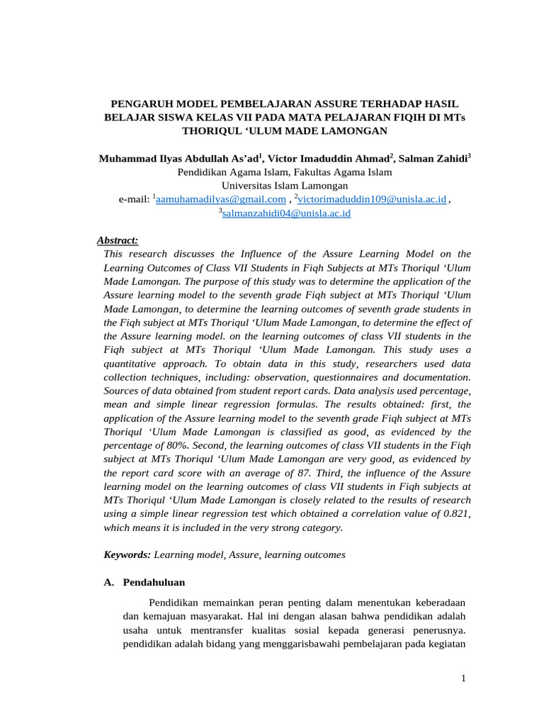 M. Ilyas Abdullah As'ad - JURNAL | PDF