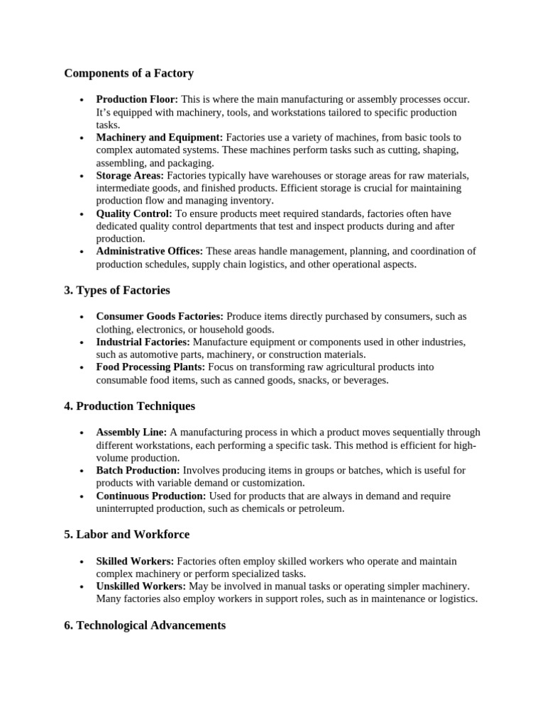 Components of a Factory | PDF