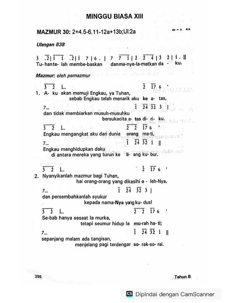 Mazmur Minggu 30 Juni 2024 | PDF
