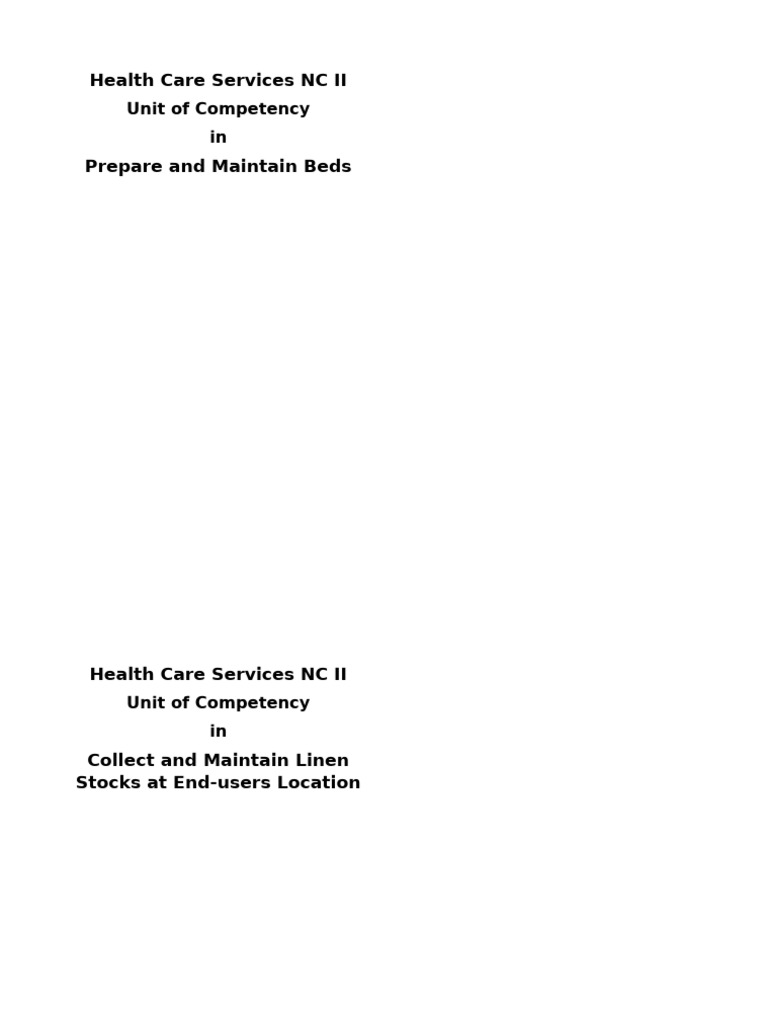 Health Care Services NC II - Module | PDF