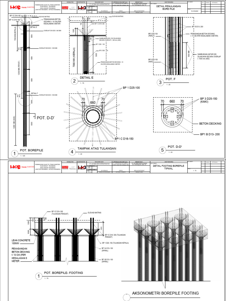 Penulangan Borepile Jc Ramp 1 | PDF