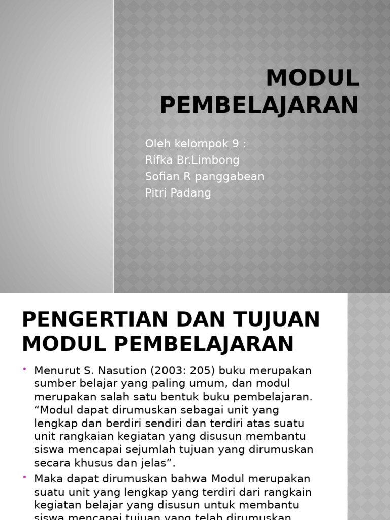 Modul Pembelajaran | PDF