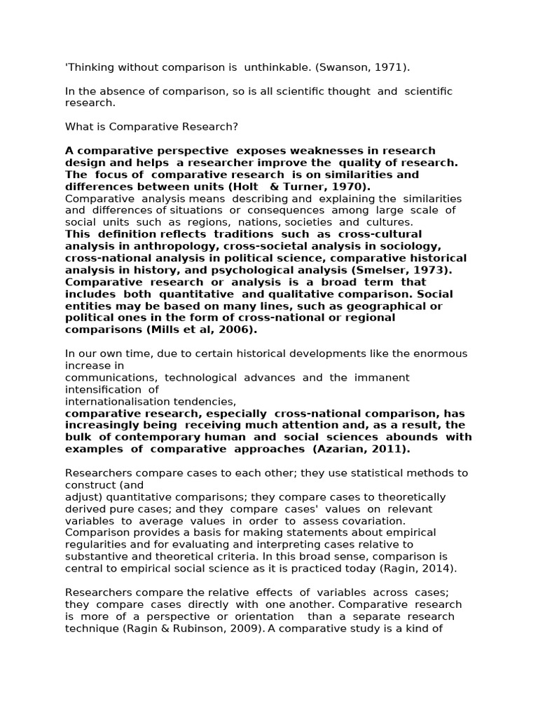 Comparative Cross Sectional Study | PDF