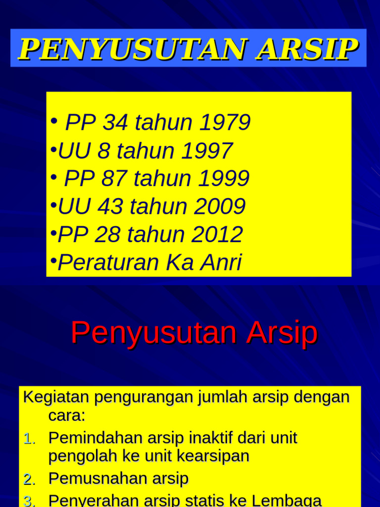Penyusutan Arsip | PDF