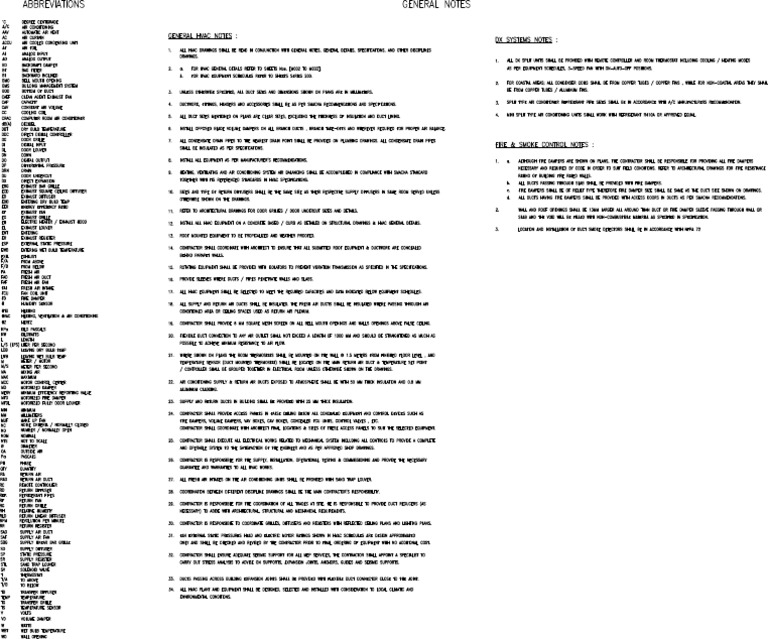 M001 - HVAC General Notes & Abbreviations | PDF