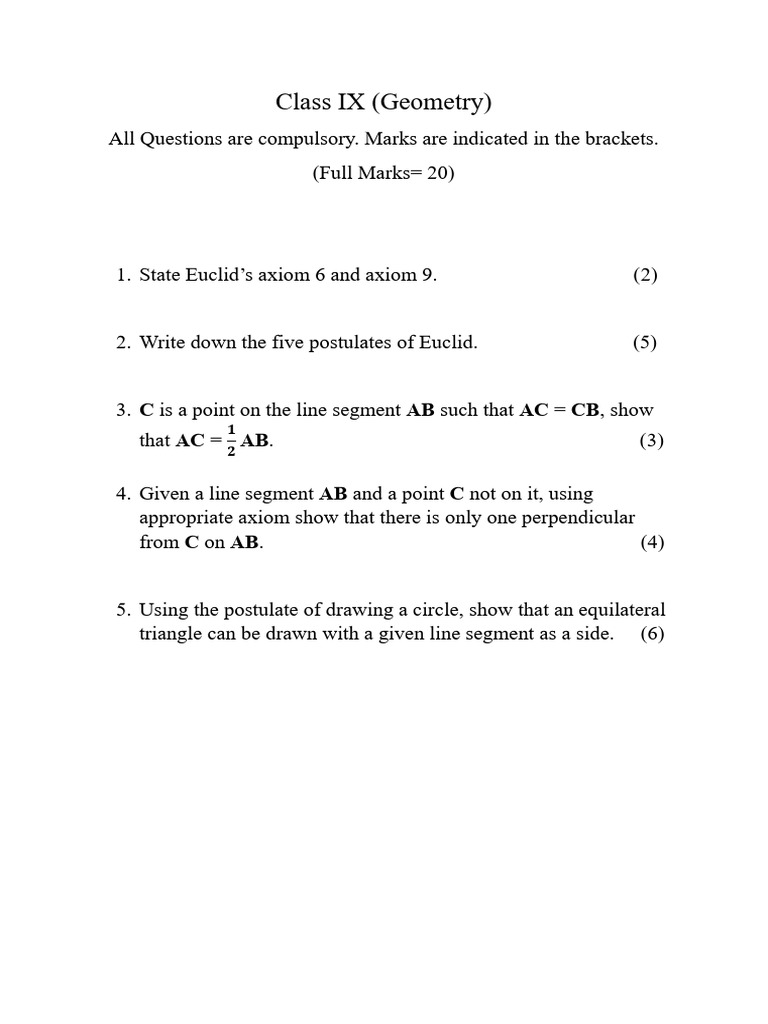 Class IX Geometry | PDF