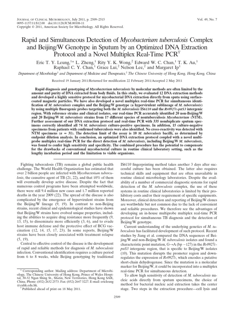 Rapid and simultaneous detection of Mycobacterium__tuberculosis complex ...