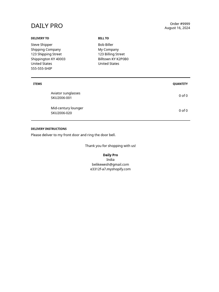 Order Confirmation for Daily Pro | PDF