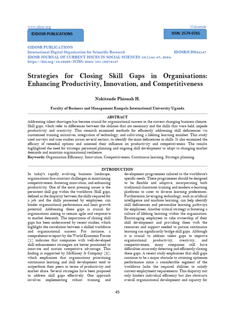 Strategies to Close Skill Gaps in Organizations | PDF | Innovation ...