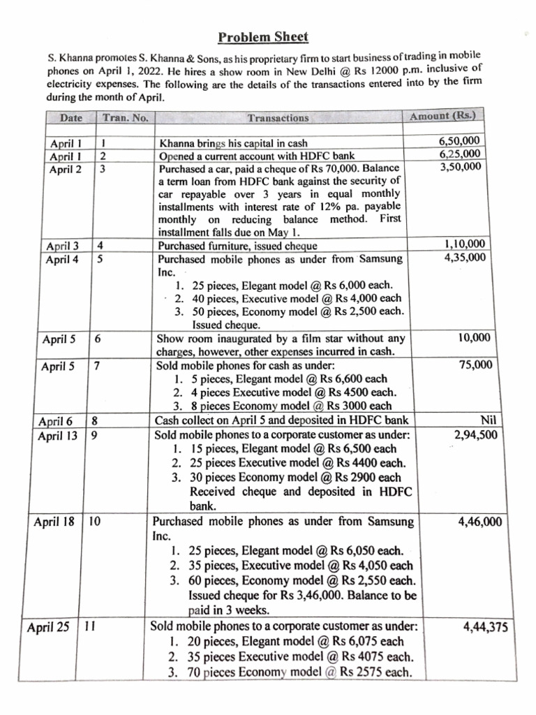 FA Problem Sheet (Journal) | PDF