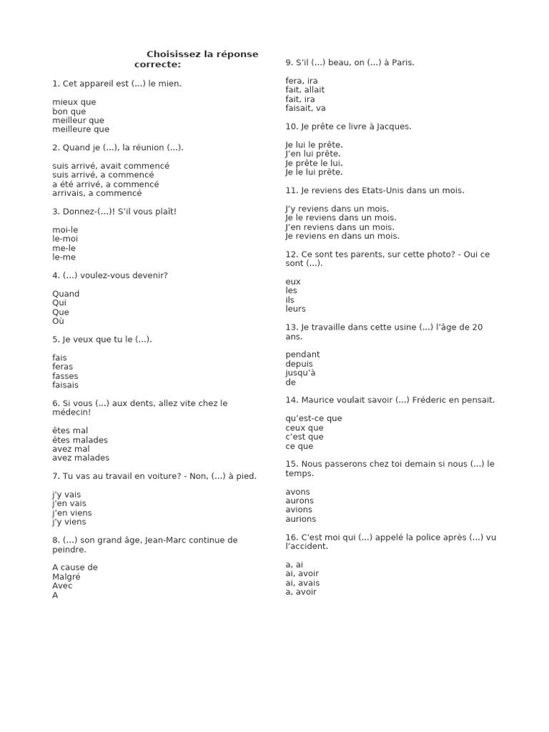Test de placement B1 | PDF