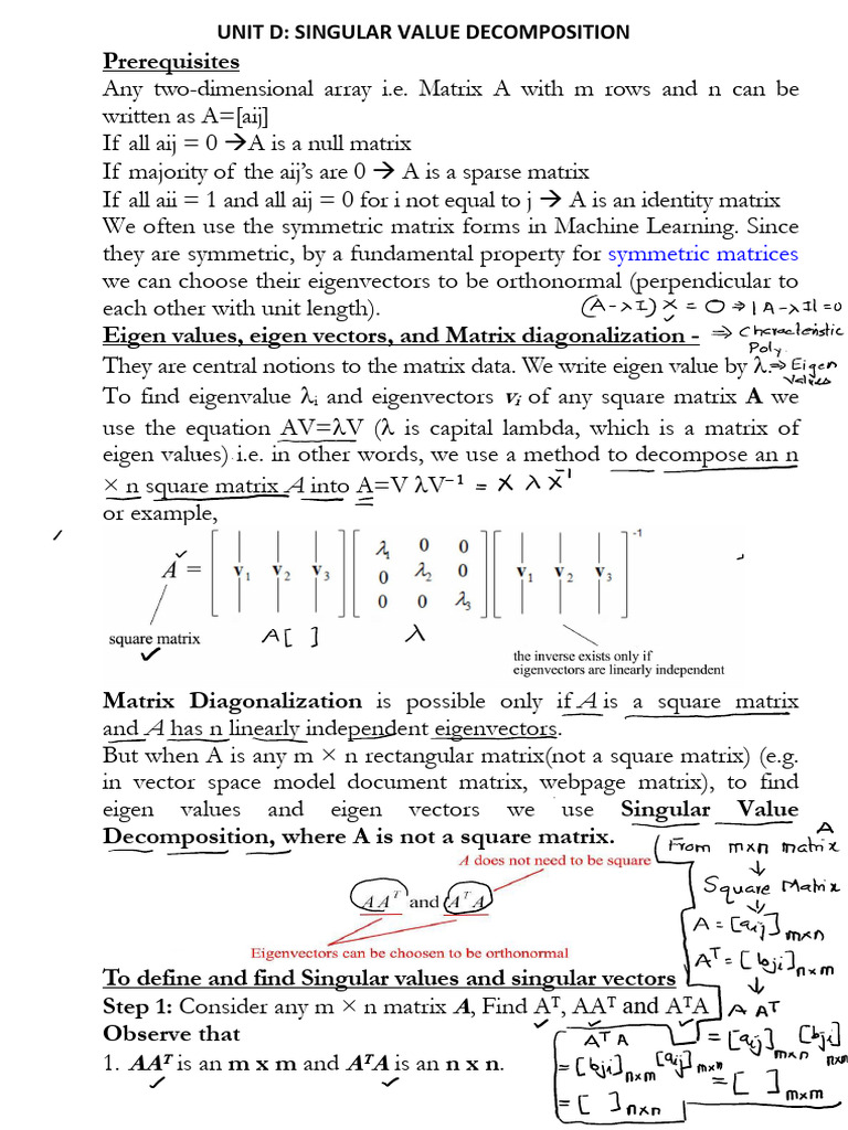 Unit D Part I SVD | PDF