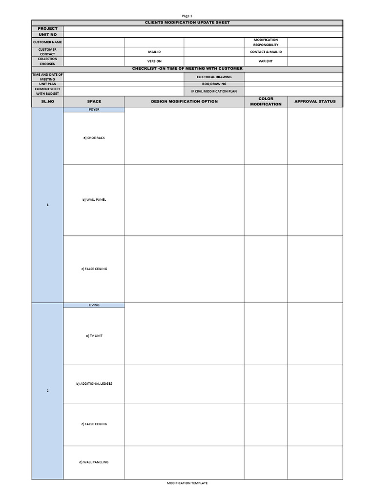 Modification Template | PDF