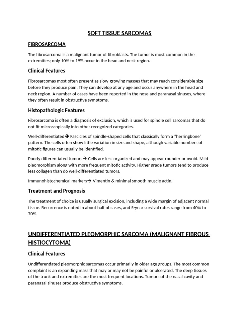 Soft Tissue Sarcomas | PDF