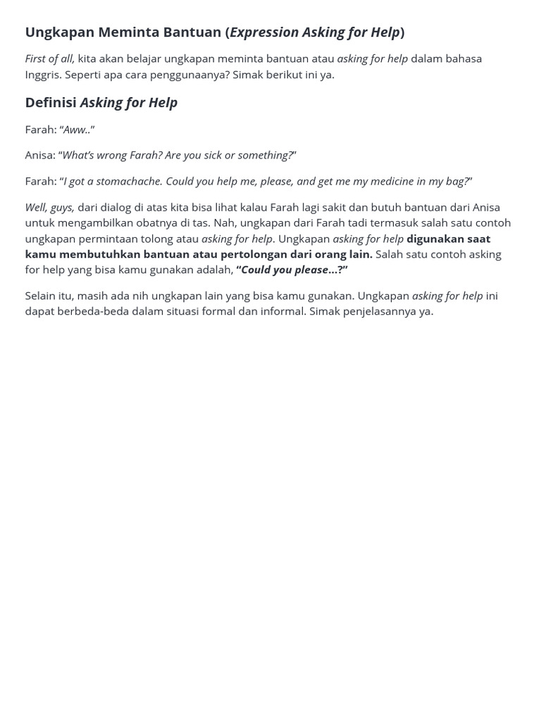 Asking For Help | PDF